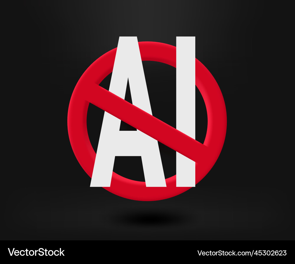 Artificial intelligence protest concept 3d Vector Image