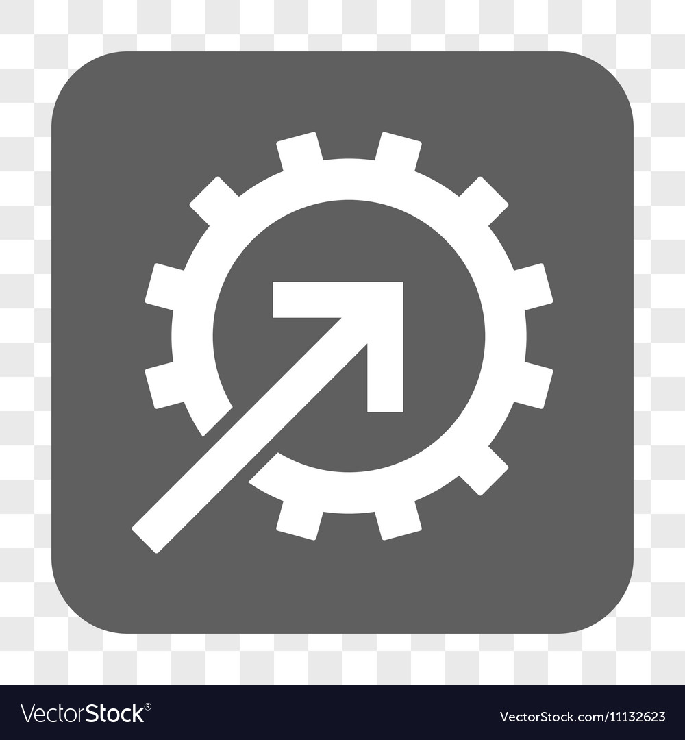 Cog integration rounded square button Royalty Free Vector