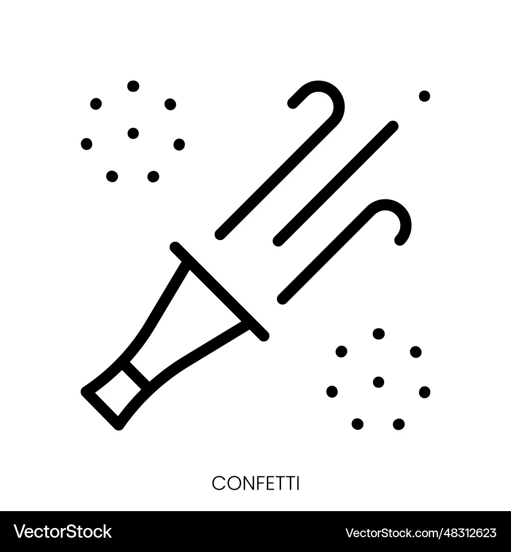 Confetti icon line art style design isolated Vector Image