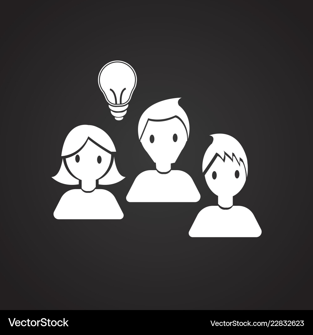 Coworking collaboration idea on black background Vector Image