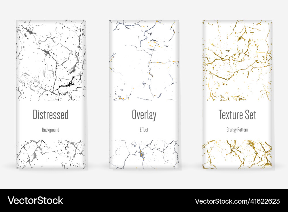Distress grunge texture set scratched dirt print Vector Image