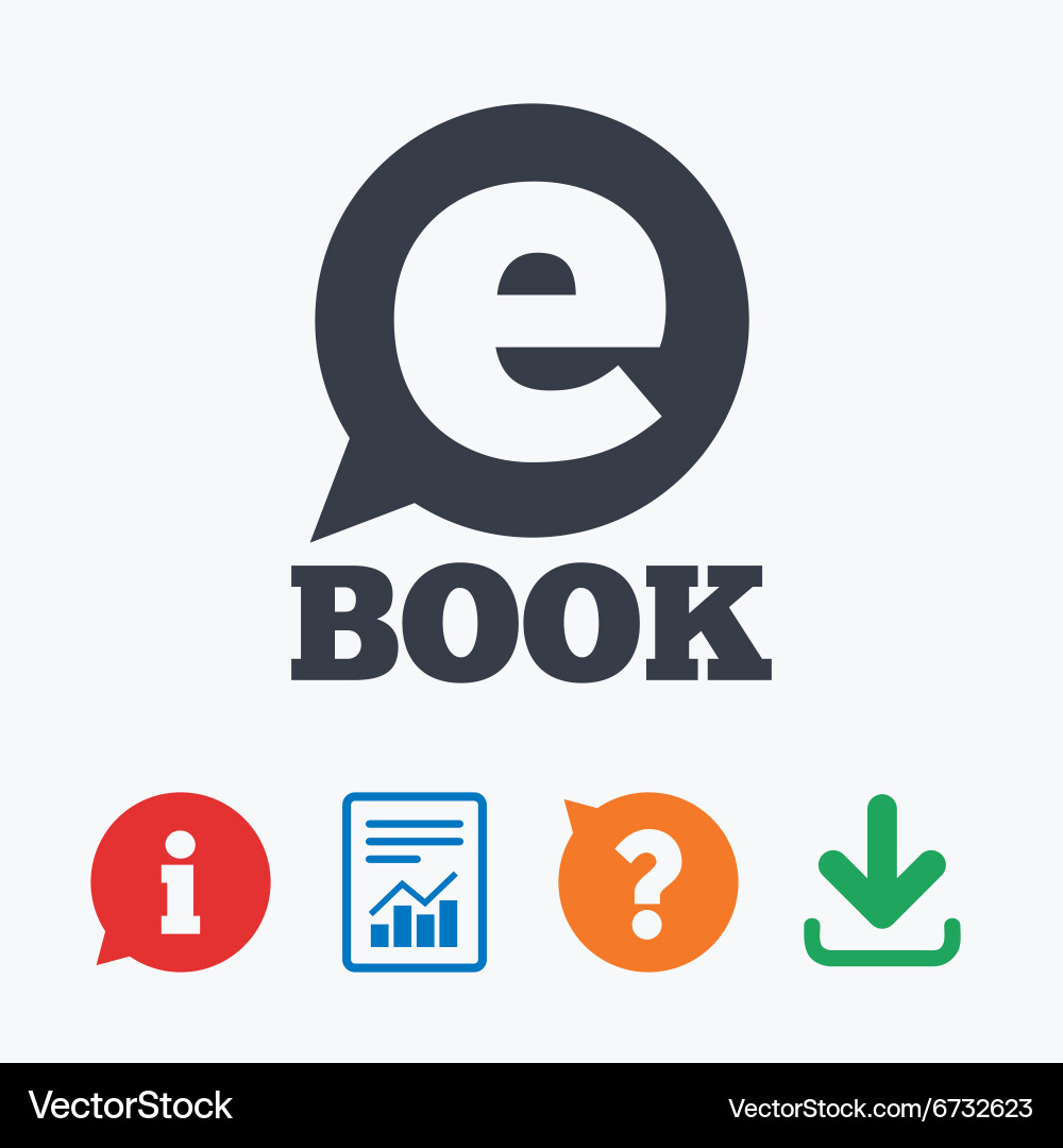 E-book sign icon electronic book symbol Royalty Free Vector