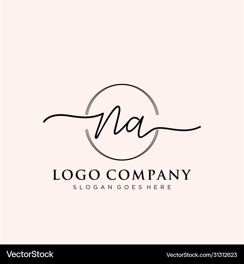 Na initial handwriting logo design Royalty Free Vector Image