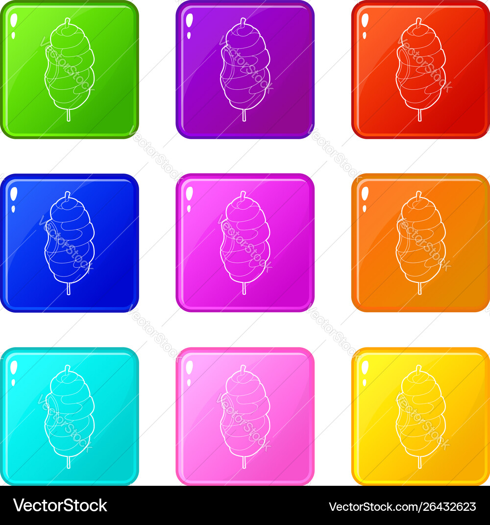 Shawarma icons set 9 color collection Royalty Free Vector