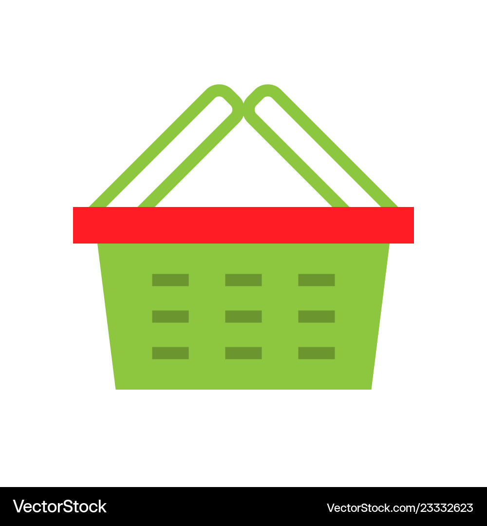 Shopping basket online flat style icon Royalty Free Vector