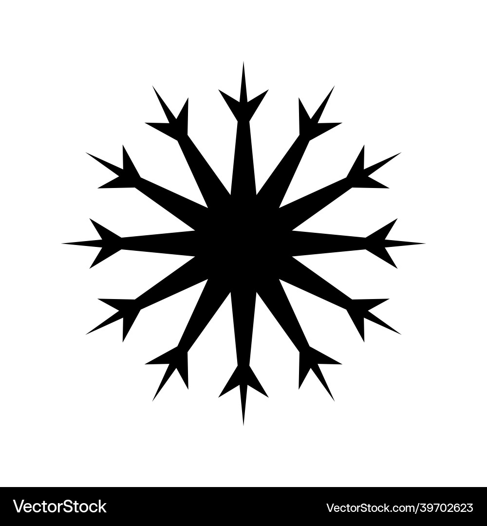 Simple snowflake of black lines Royalty Free Vector Image