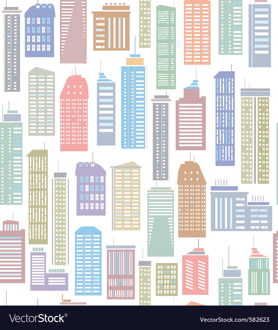 Skyscraper seamless pattern Royalty Free Vector Image