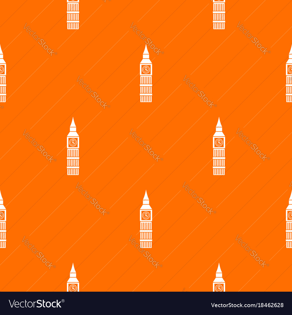 Big ben clock pattern seamless Royalty Free Vector Image
