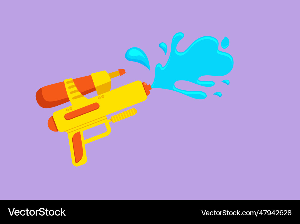 Character flat drawing of water gun splashed Vector Image