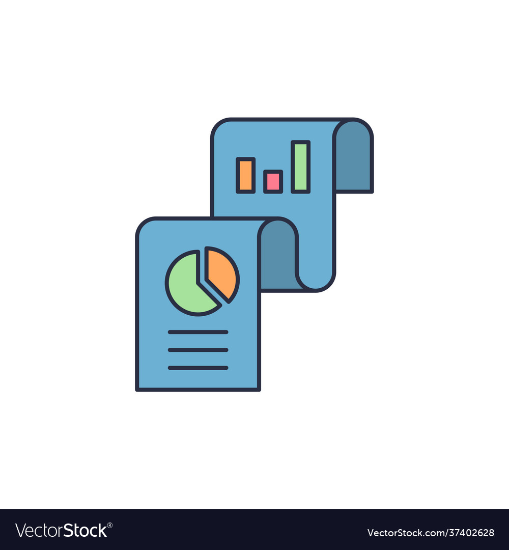 Document with graph chart Royalty Free Vector Image