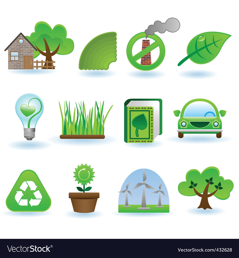 Environment icon set Royalty Free Vector Image