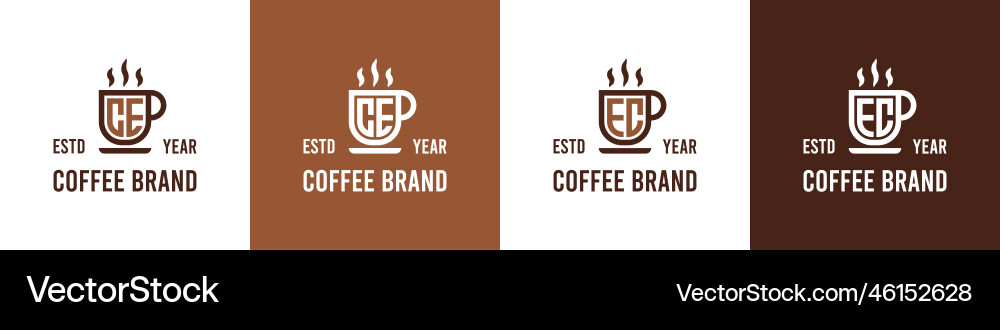 Letter ce and ec coffee logo suitable for any Vector Image