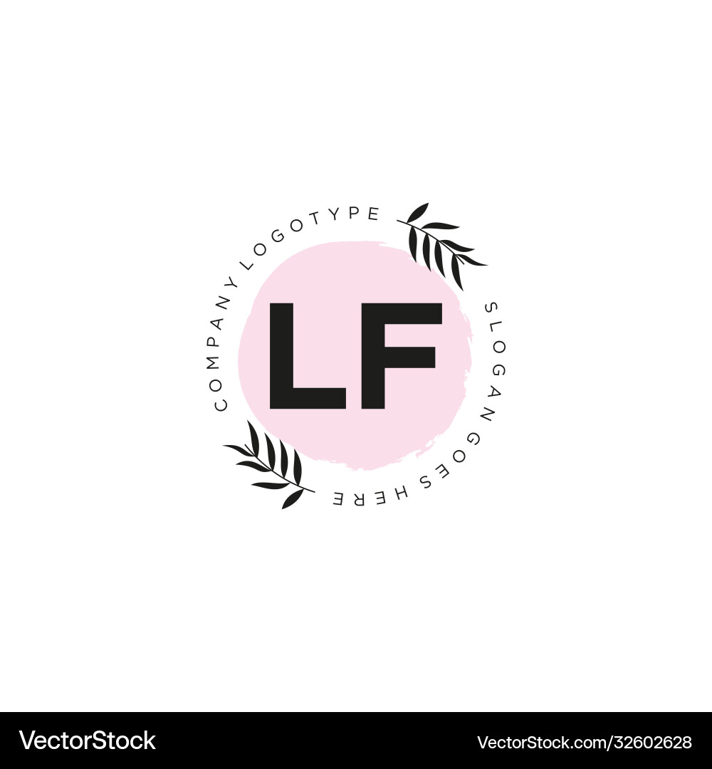 Lf letter logo icon design template elements Vector Image