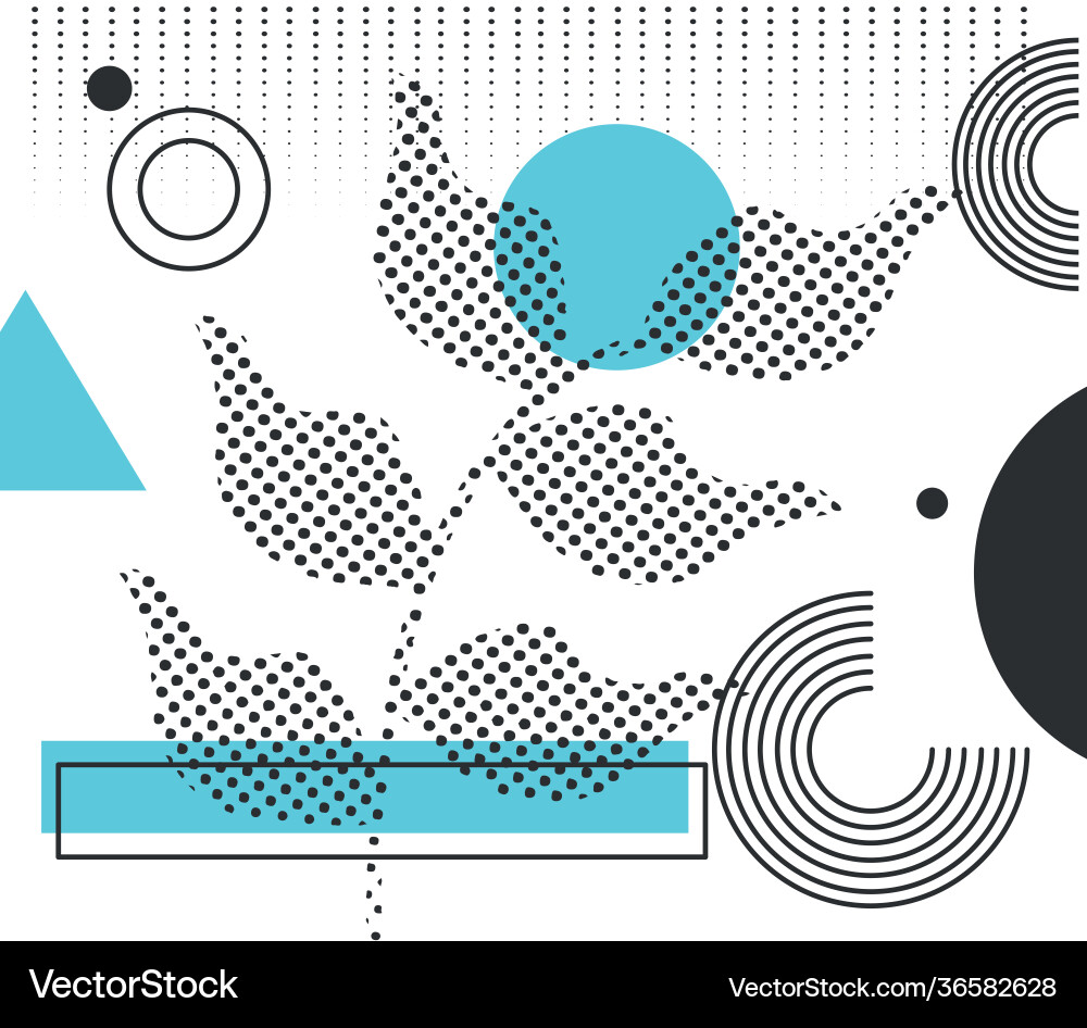 Memphis blue geometric Royalty Free Vector Image