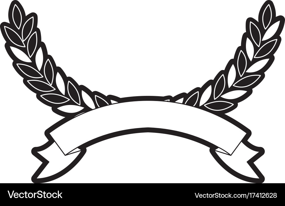 Olive arch forming a circle with ribbon thick Vector Image