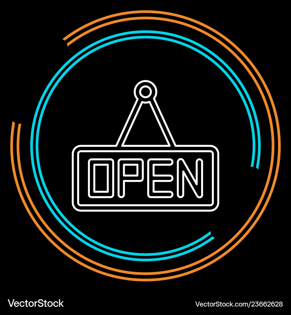 Open store sign - shop icon board Royalty Free Vector Image
