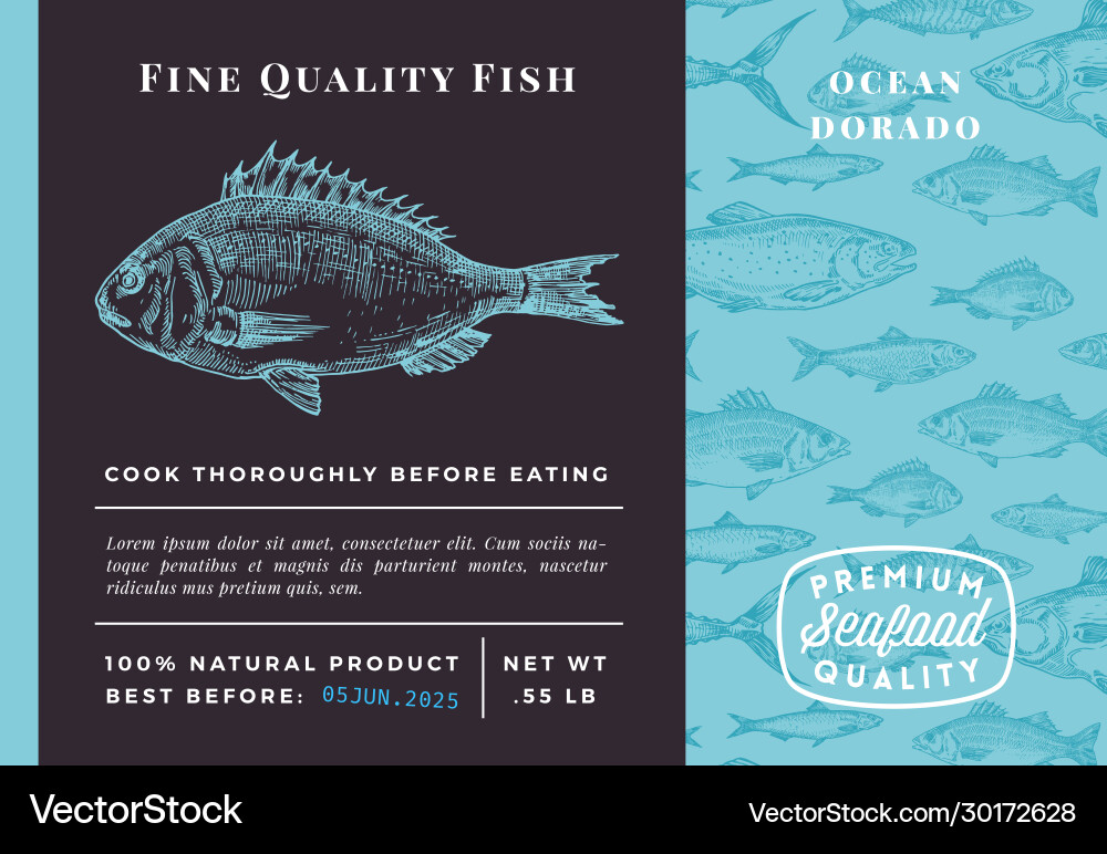 Premium quality dorado abstract packaging Vector Image