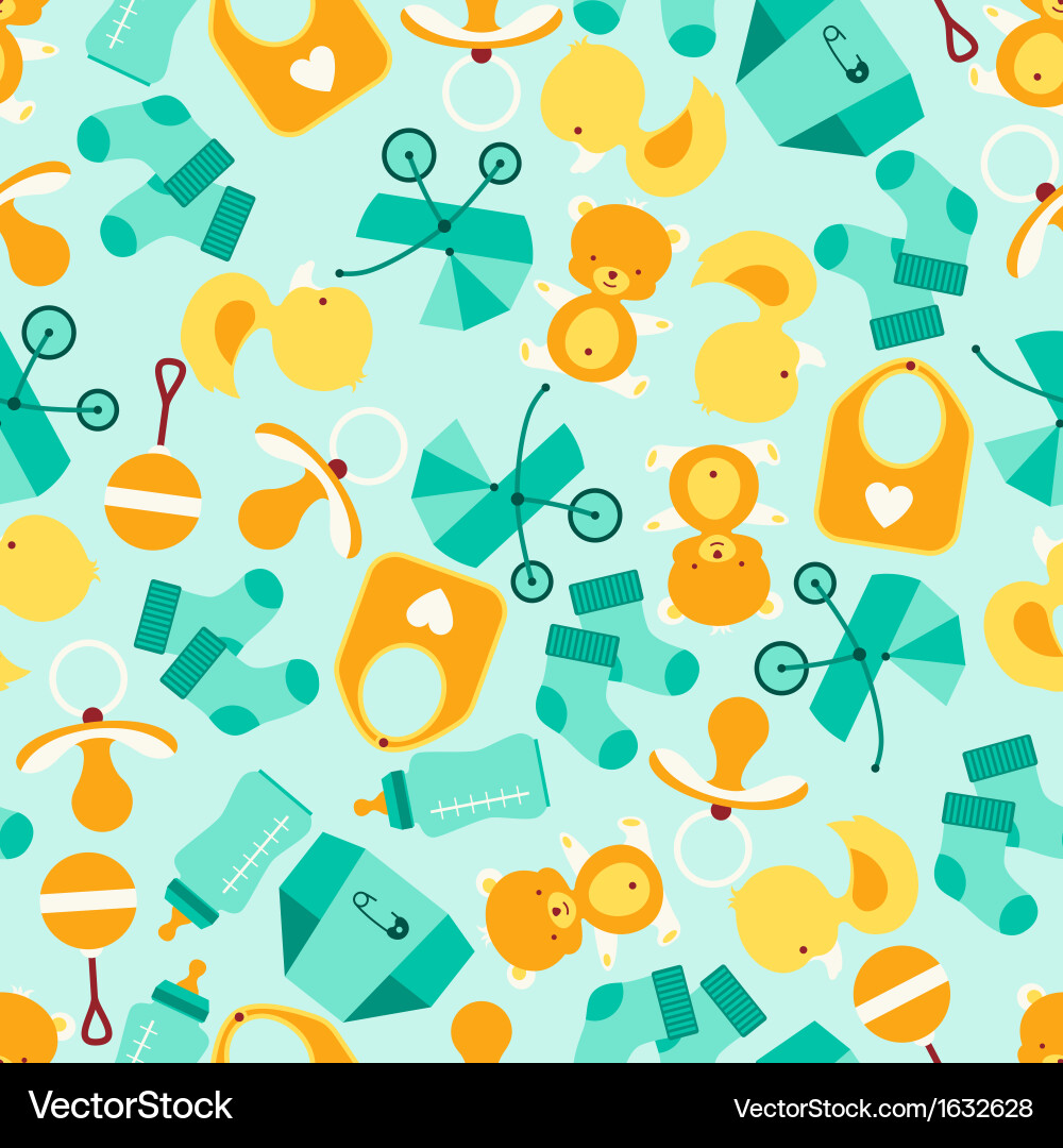 Seamless pattern with newborn baby icons Vector Image