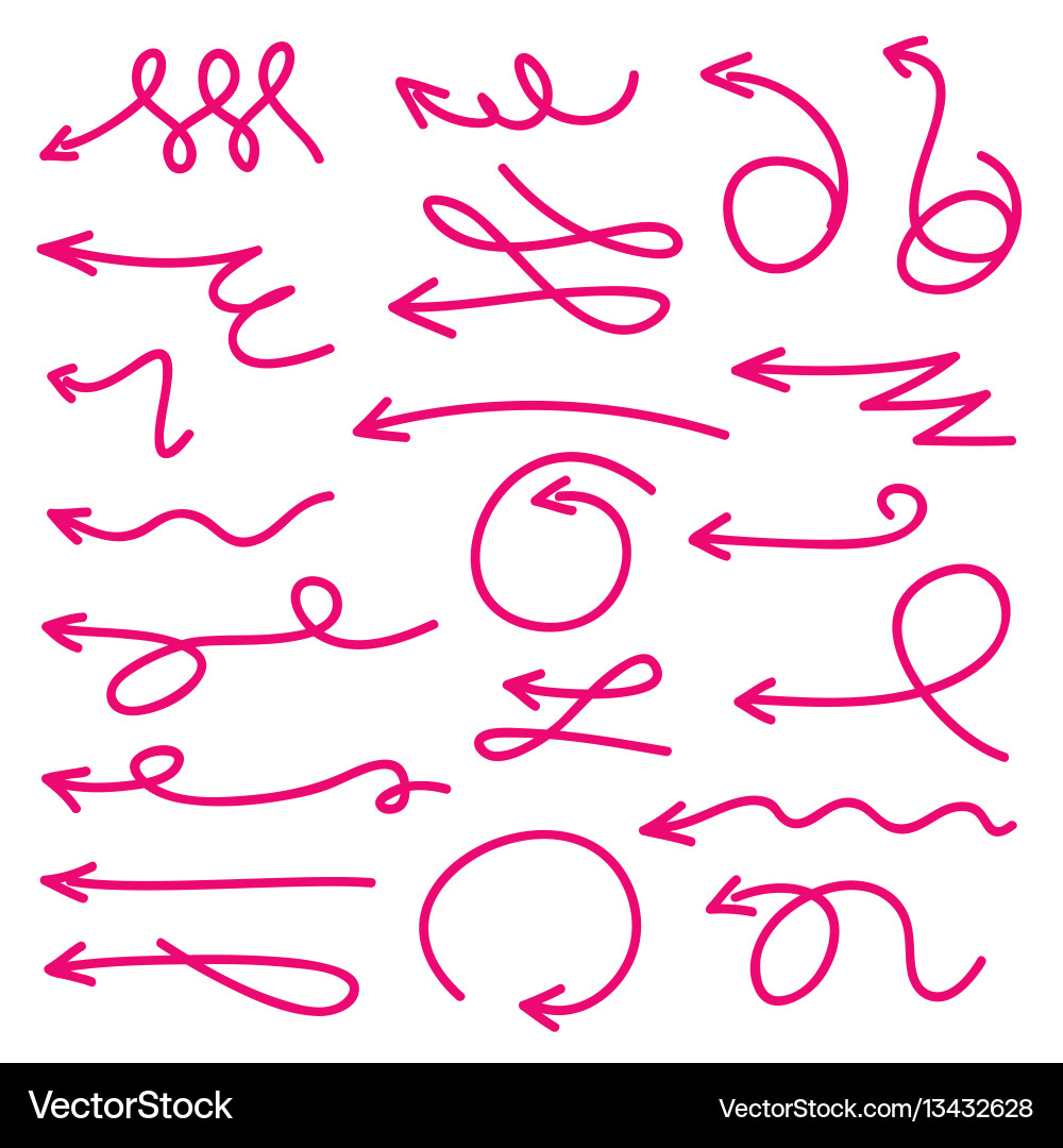 Set of pink arrows Royalty Free Vector Image - VectorStock