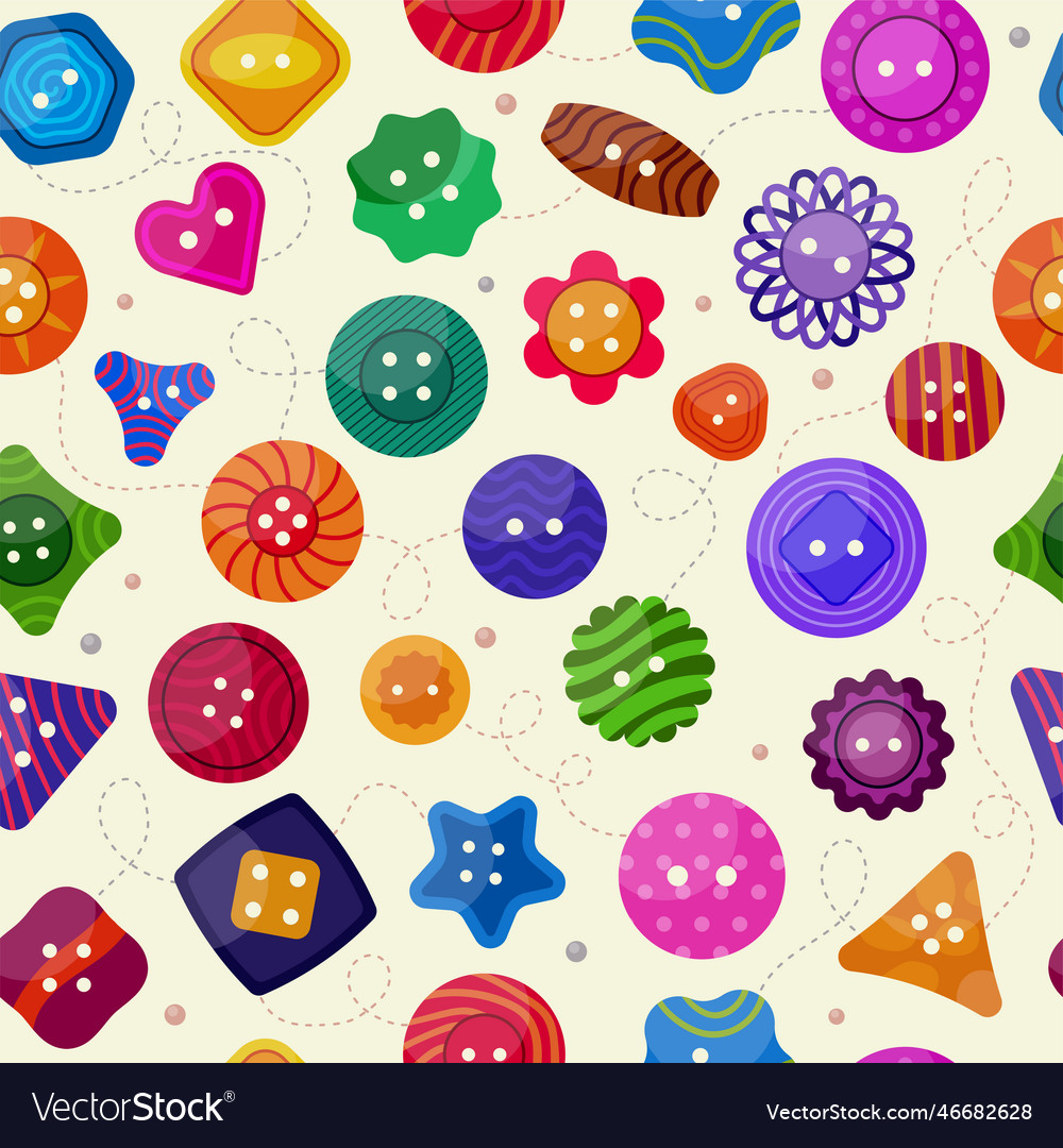 Tailor buttons pattern fashioned seamless Vector Image