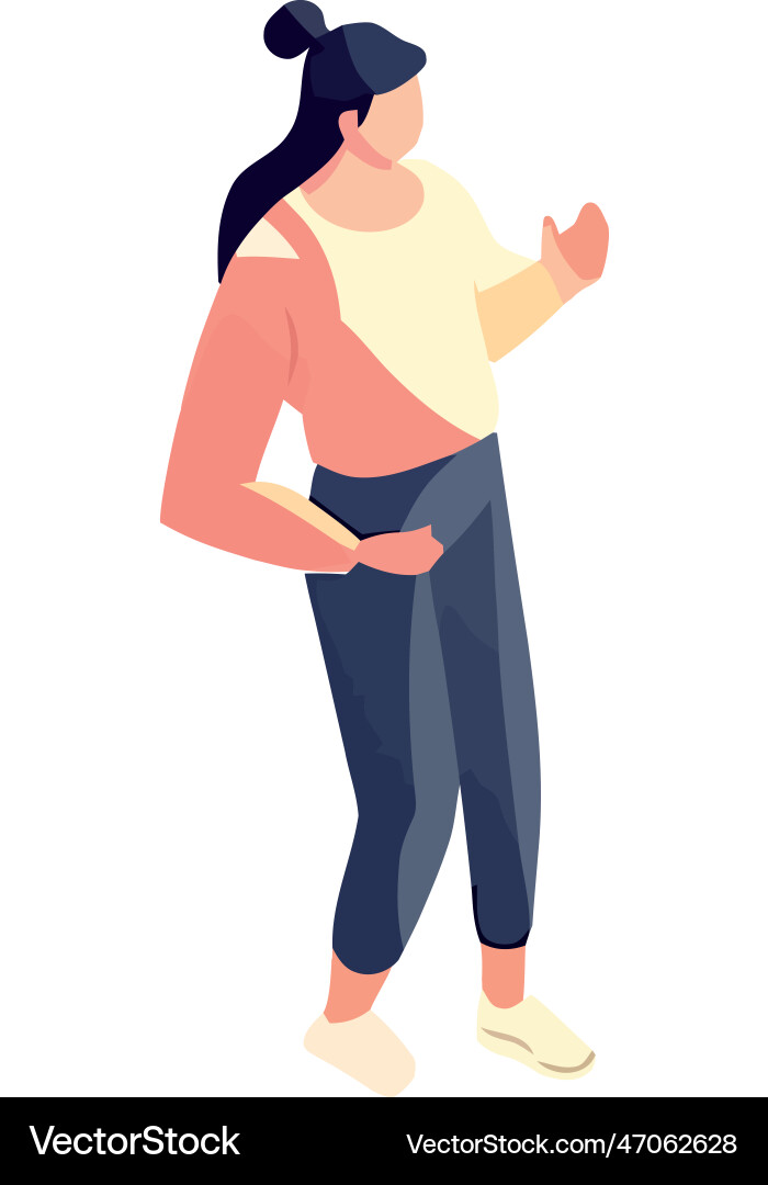 Young woman avatar standing Royalty Free Vector Image