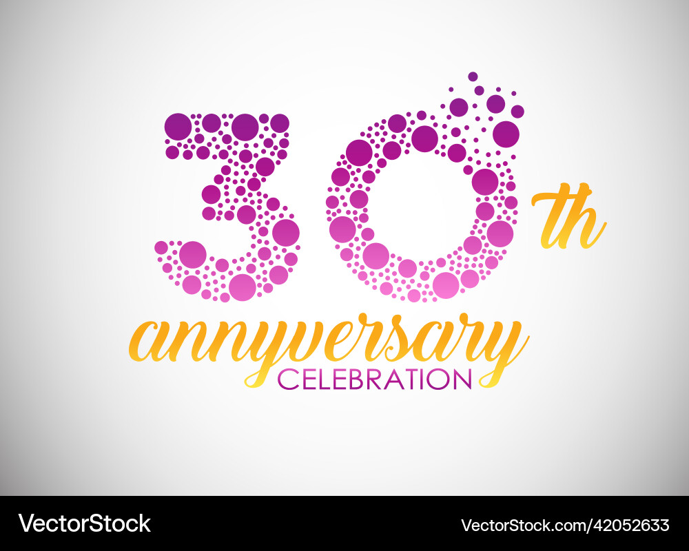 30 years anniversary celebration logo design Vector Image