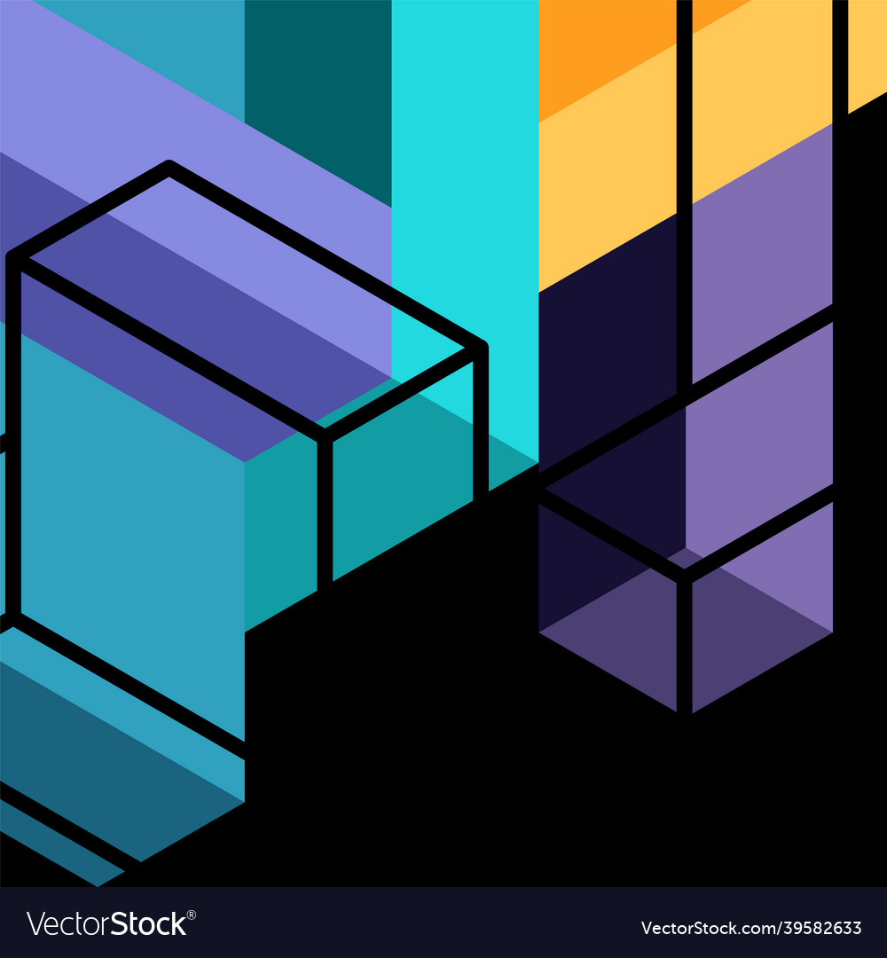 Abstract background 3d cubes cubic elements Vector Image