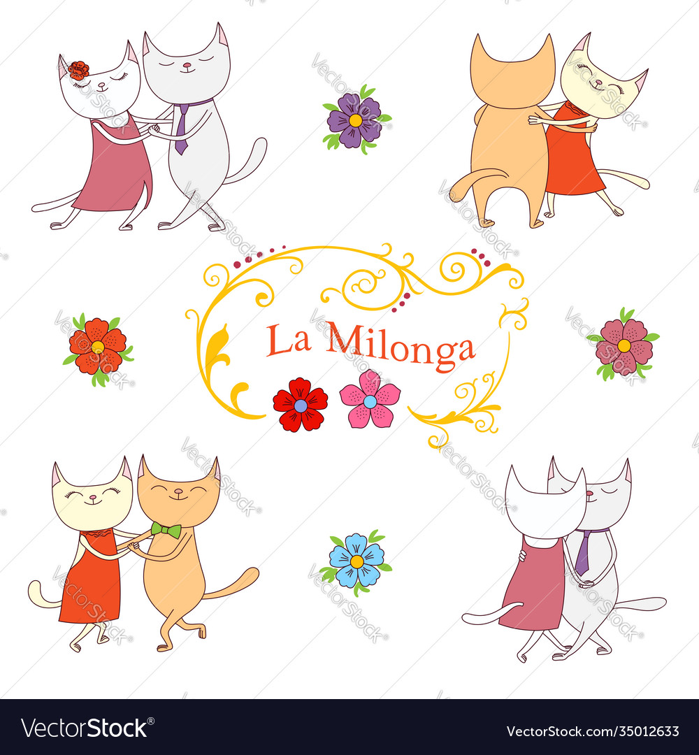 Argentine tango design elements Royalty Free Vector Image