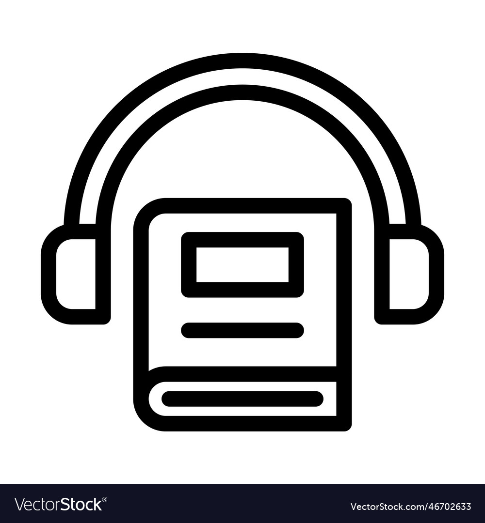 Audiobook thick line icon for personal Royalty Free Vector