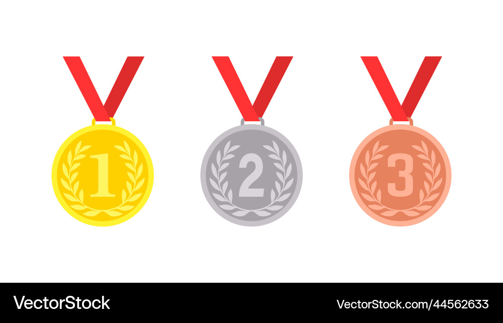 Award gold silver and bronze medal template Vector Image