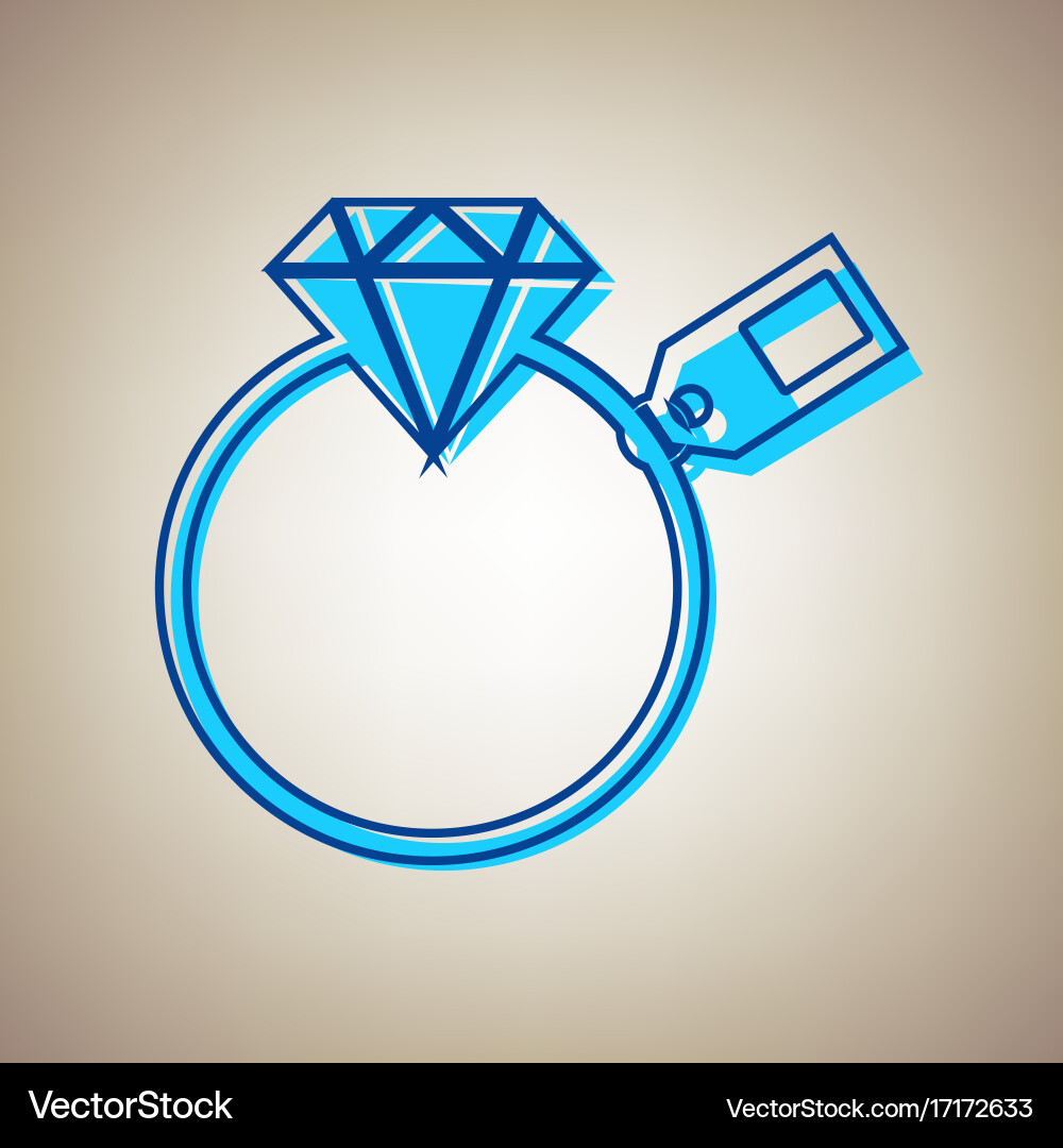 Diamond sign with tag sky blue icon Royalty Free Vector