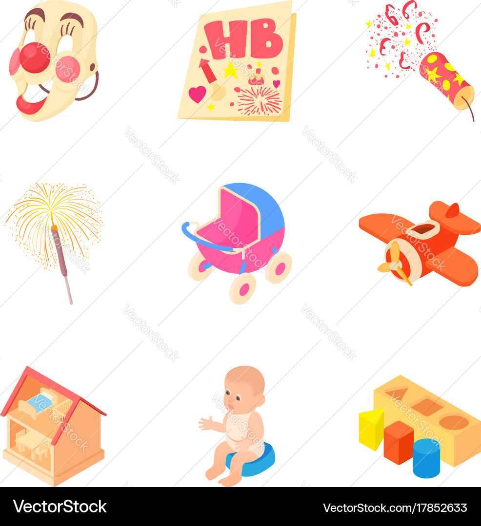 Gaud icons set cartoon style Royalty Free Vector Image