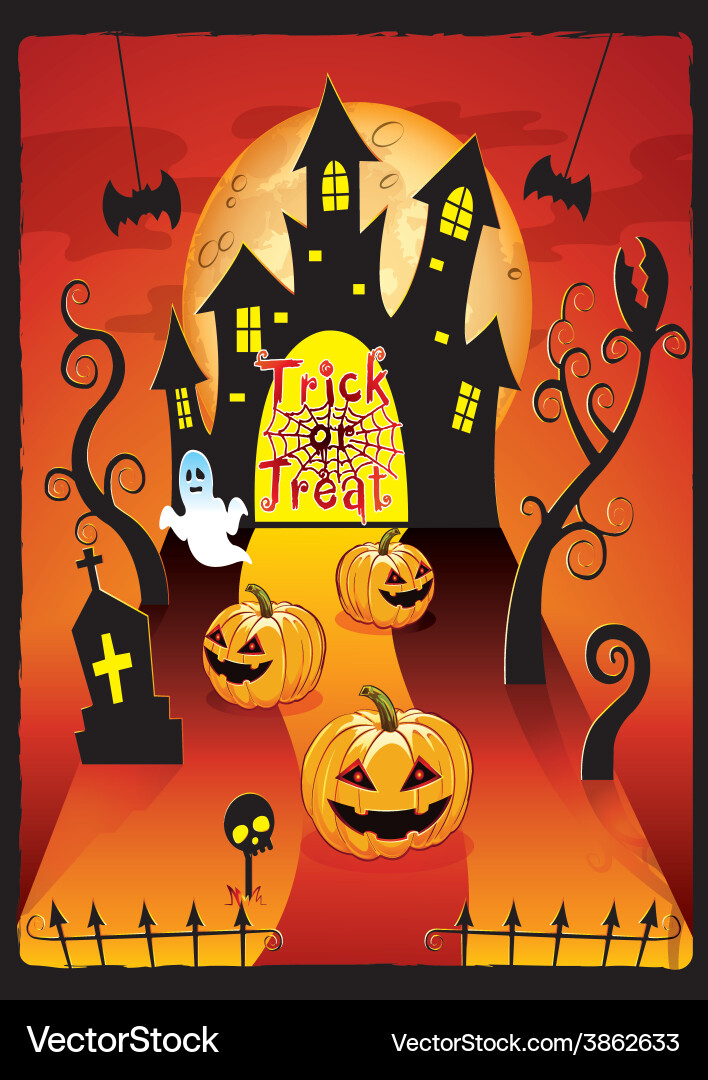 Halloween cover design with pumpkin Royalty Free Vector