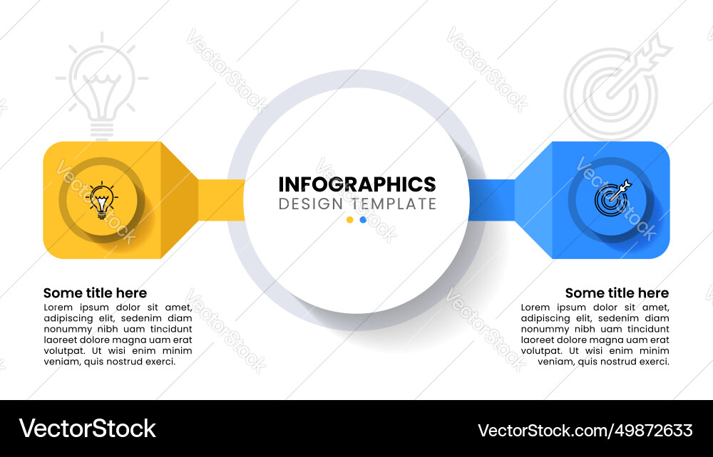 Infographic template 2 options with icons and text