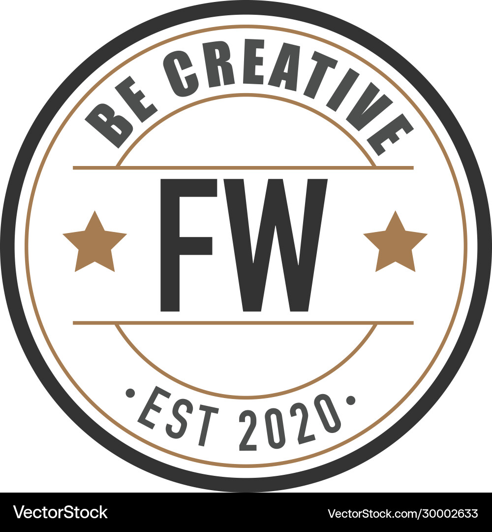 Initial letter fw elegance logo design template Vector Image