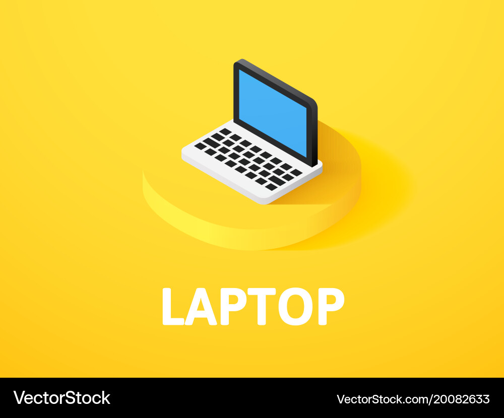 Laptop isometric icon isolated on color Royalty Free Vector