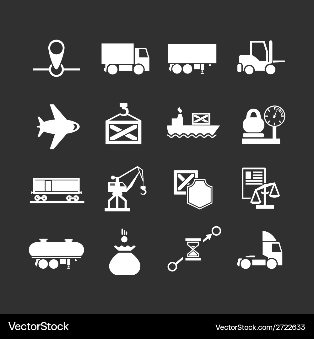 Set icons of logistic Royalty Free Vector Image
