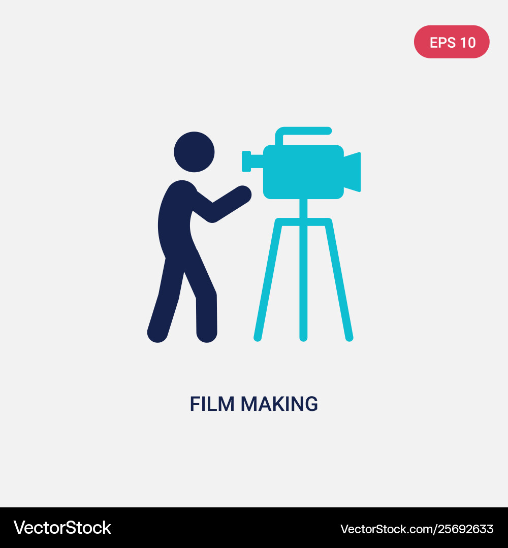 Two color film making icon from activity Vector Image