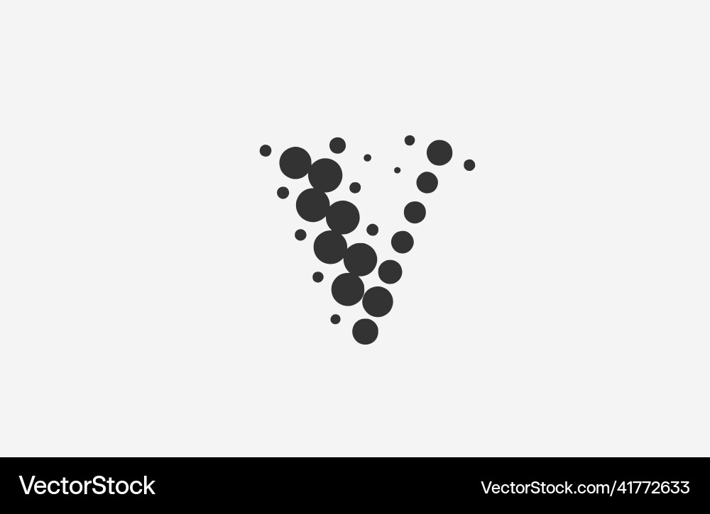 V dotted alphabet letter icon logo design Vector Image