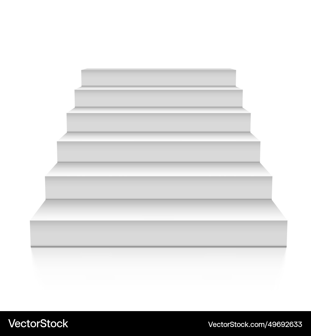 White stairs front view blank mockup big podium Vector Image