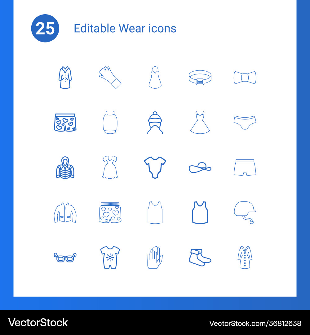 25 wear icons Royalty Free Vector Image - VectorStock