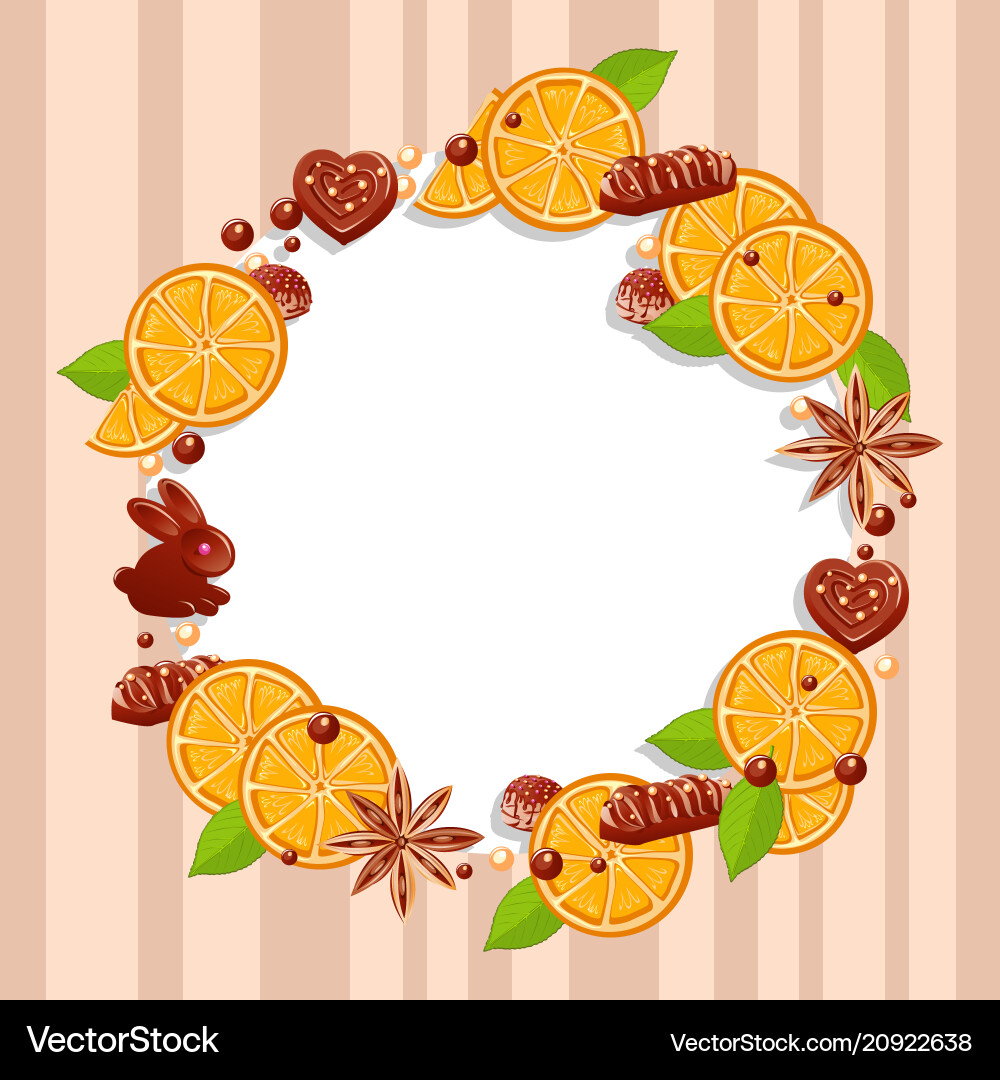 A delicious frame of chocolate sweets Royalty Free Vector