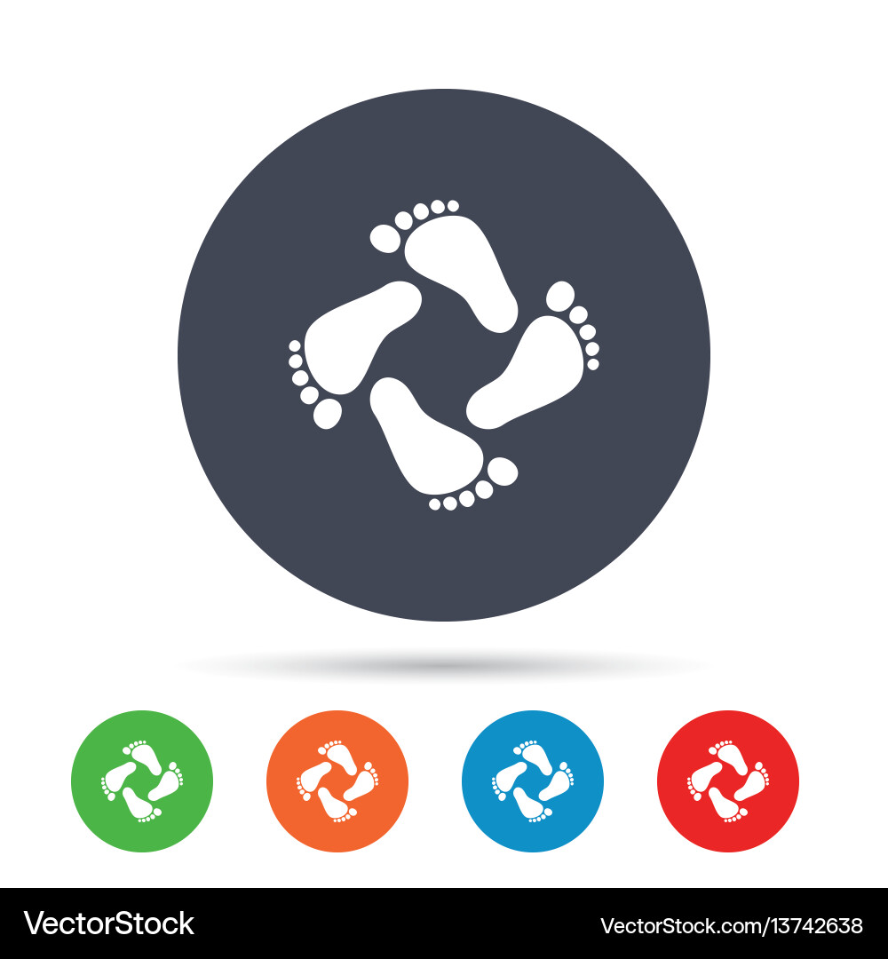 Baby footprints icon child barefoot steps Vector Image