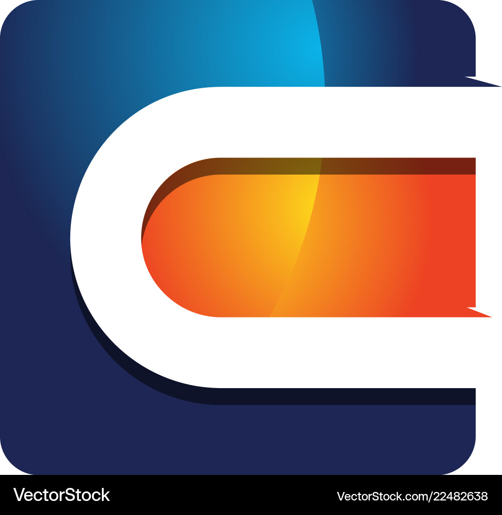 C 3d colorful square letter logo icon design Vector Image