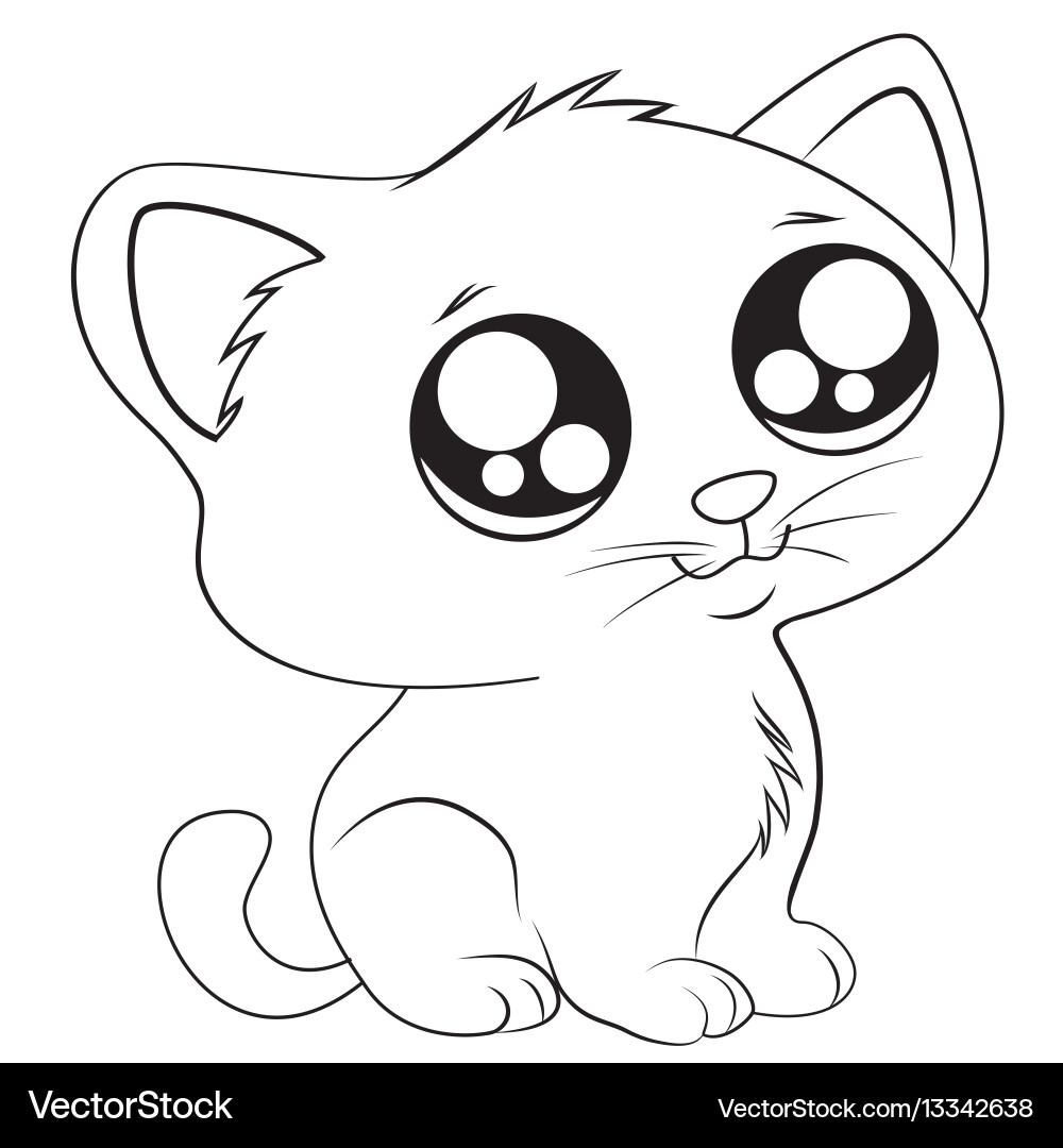 Cat circuit black silhouette a sitting eps Vector Image