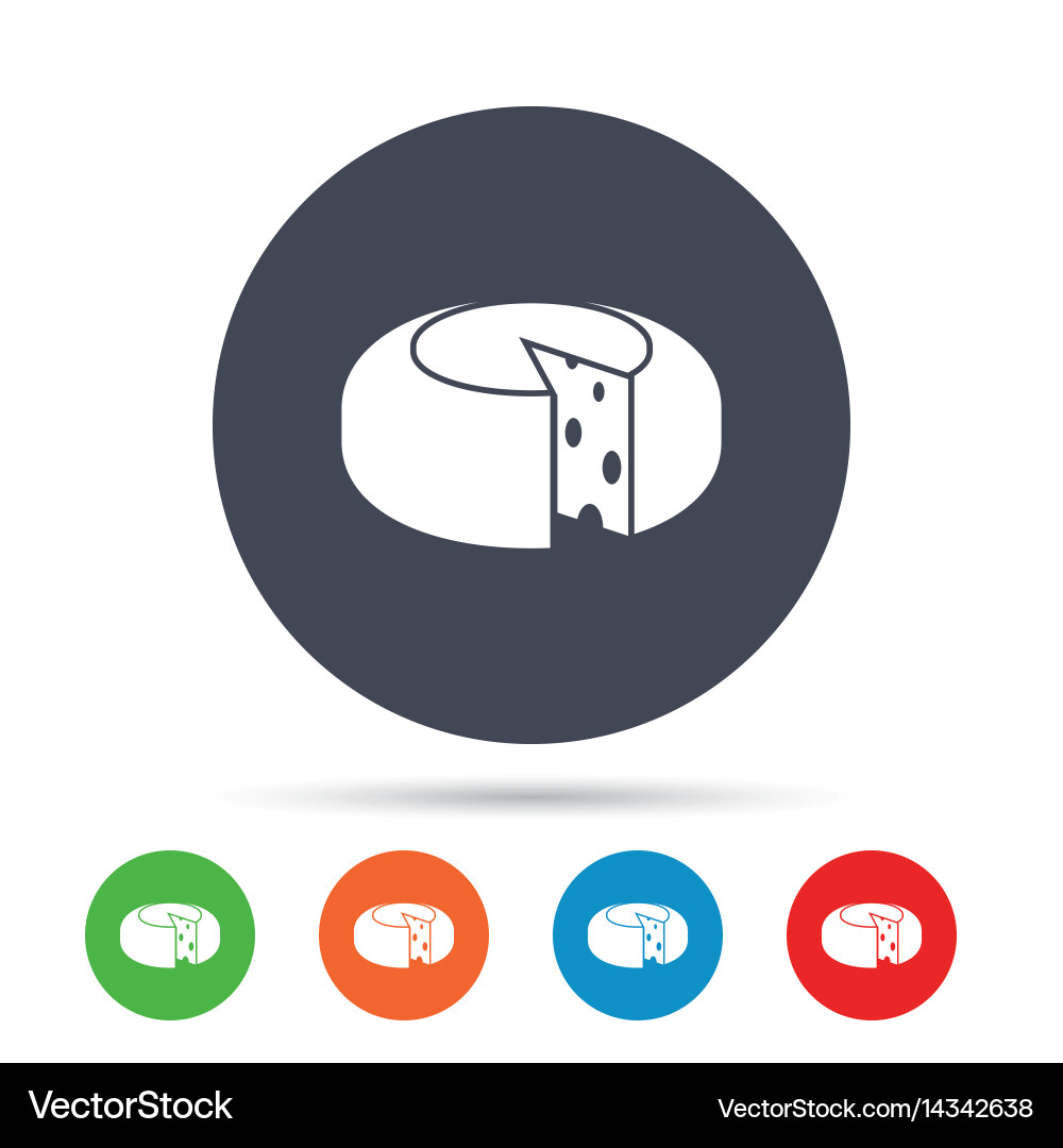 Cheese wheel sign icon sliced Royalty Free Vector Image
