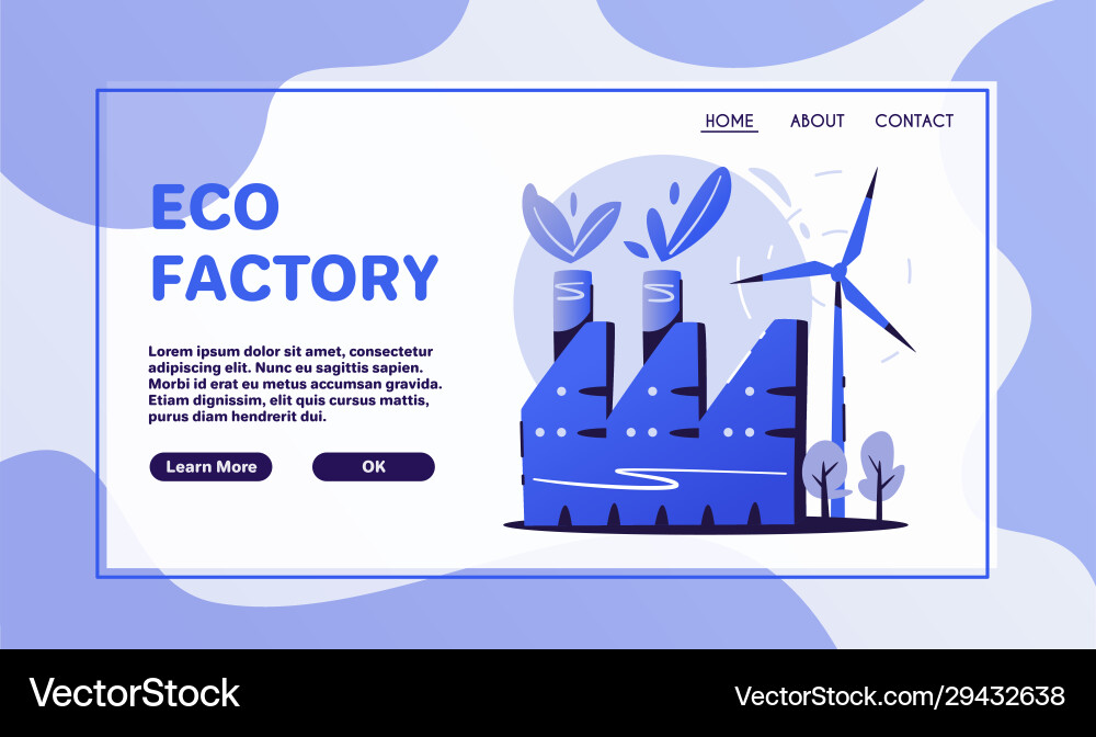 Ecological factory concept cartoon Royalty Free Vector Image