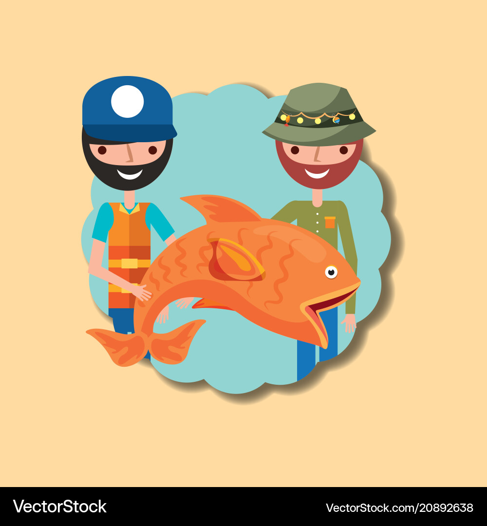 Fishing people cartoon Royalty Free Vector Image