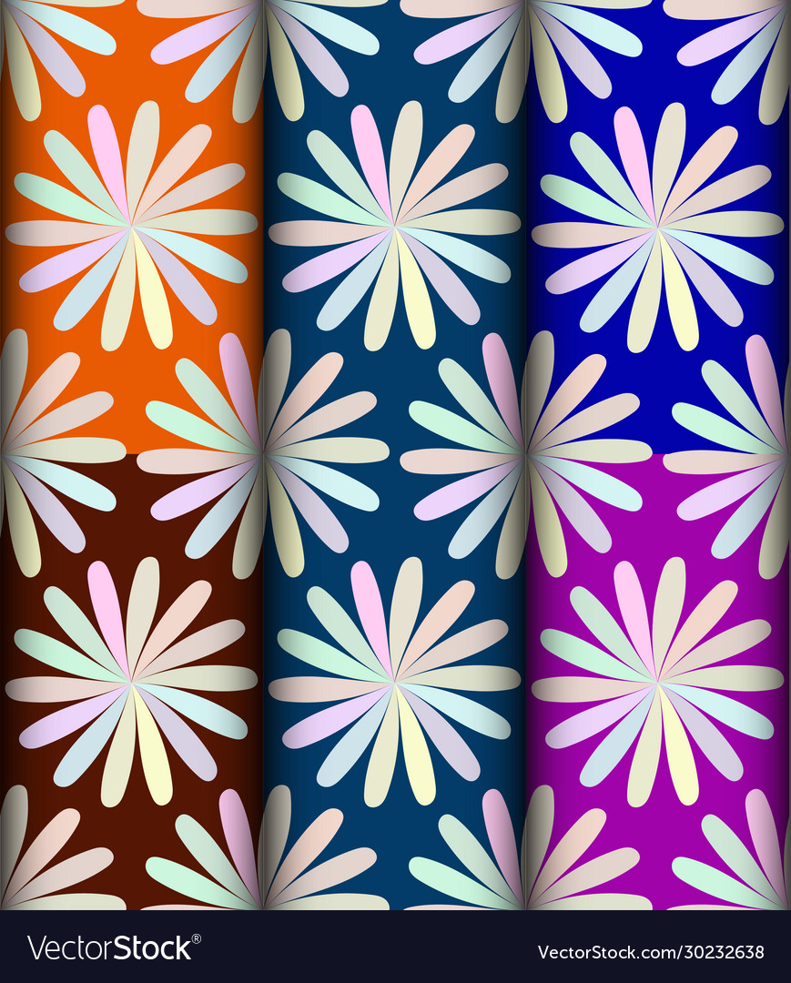Flower light pattern pack Royalty Free Vector Image