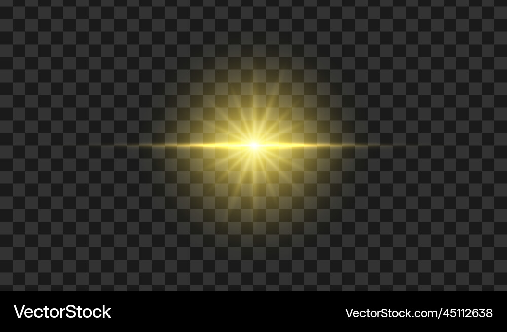 Golden glowing light gold glow flash with sparcle Vector Image